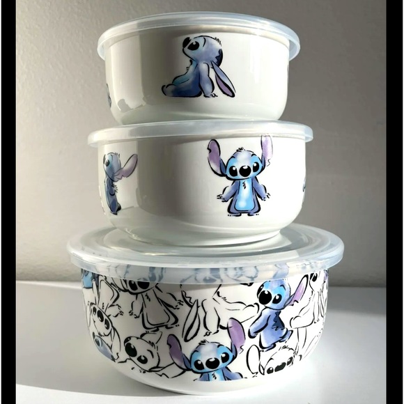 Disney | Kitchen | Lilo Stitch L Disney L Ceramic L Food Storage Bowls ...